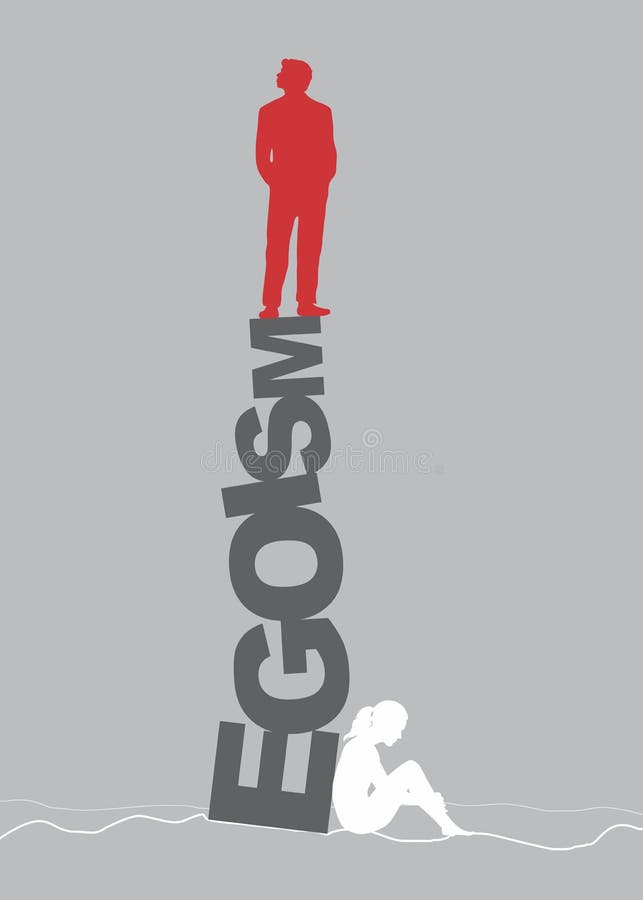 Egoism stock vector. Illustration of silhouette, wallpaper - 47025397
