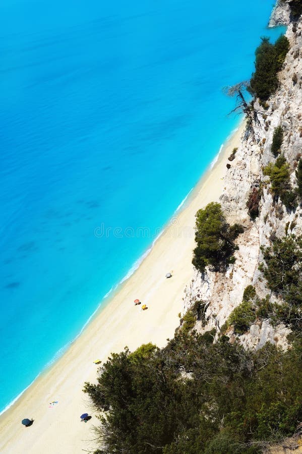 Egremni Beach at Lefkada, Greece Stock Photo - Image of beach, levkada ...