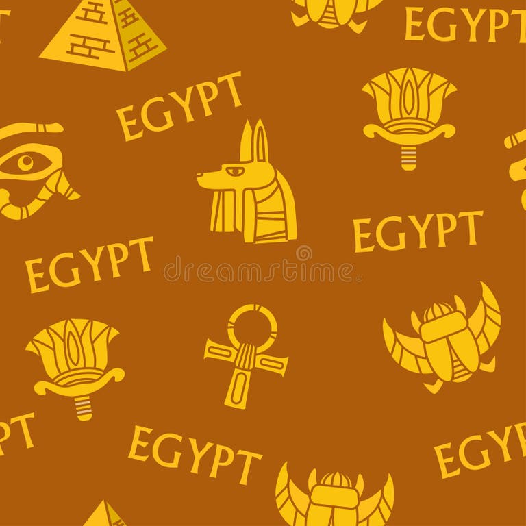 Egypt. Ancient Egyptian Culture Seamless Patterns Stock Vector ...