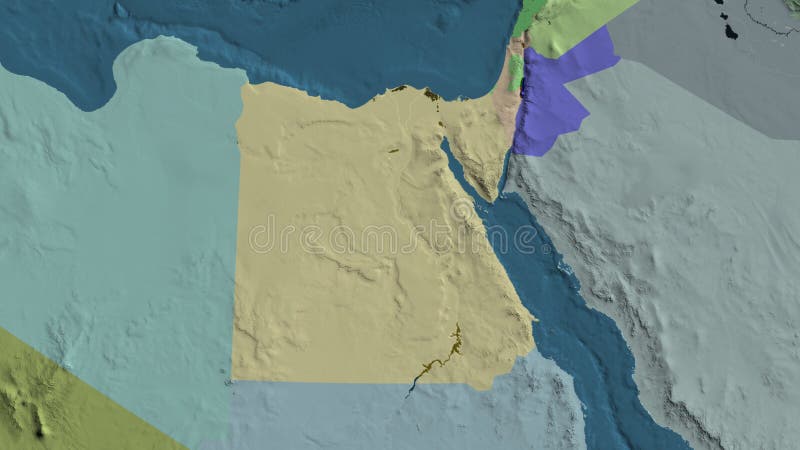 Egypt Area. Administrative Map Stock Illustration - Illustration of ...