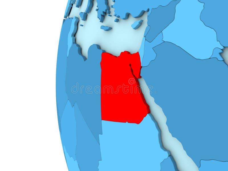 Egypt on blue globe stock illustration. Illustration of planet - 86704850