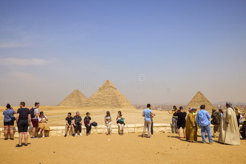 Egypt, Cairo - Giza. General View of Pyramids Editorial Photo - Image ...