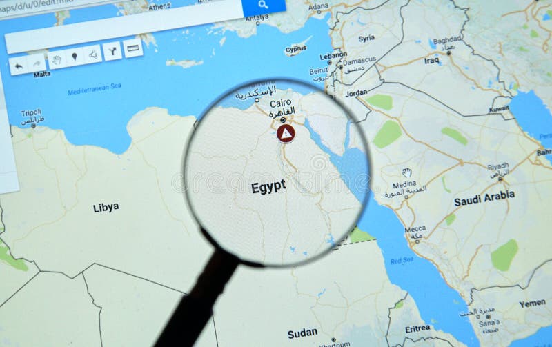 Egypt and Cairo on Google Maps Editorial Stock Photo - Image of connect ...
