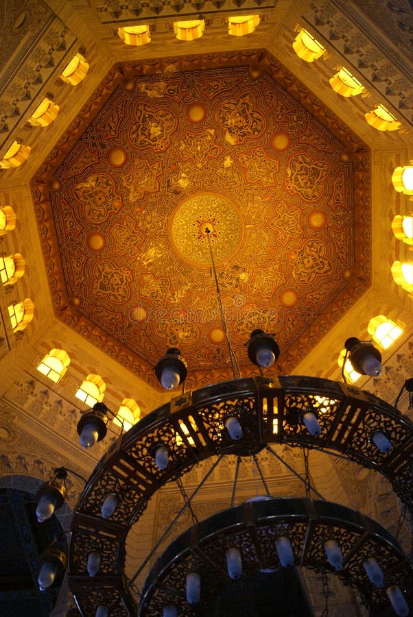EGYPT, CAIRO - SEPTEMBER 19, 2010: Painted Ceiling of the Mosque ...