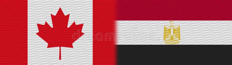 Egypt and Canada Canadian Fabric Texture Flag Stock Illustration ...