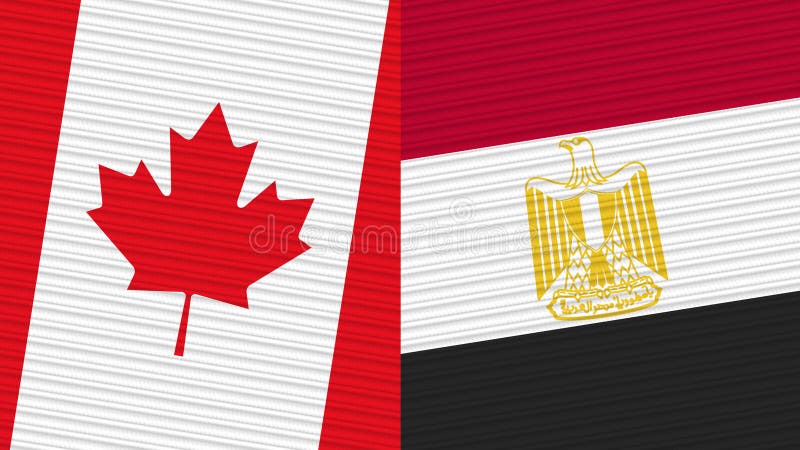 Egypt and Canada Two Half Flags Together Stock Illustration ...
