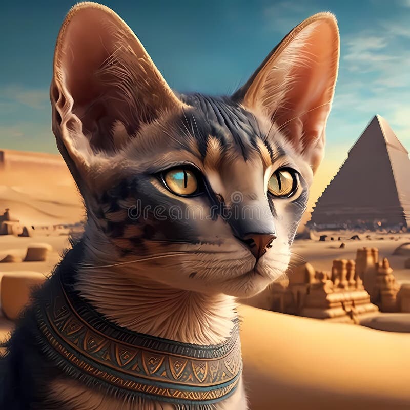 Egypt Cat Close Up. Generative AI Stock Illustration - Illustration of ...