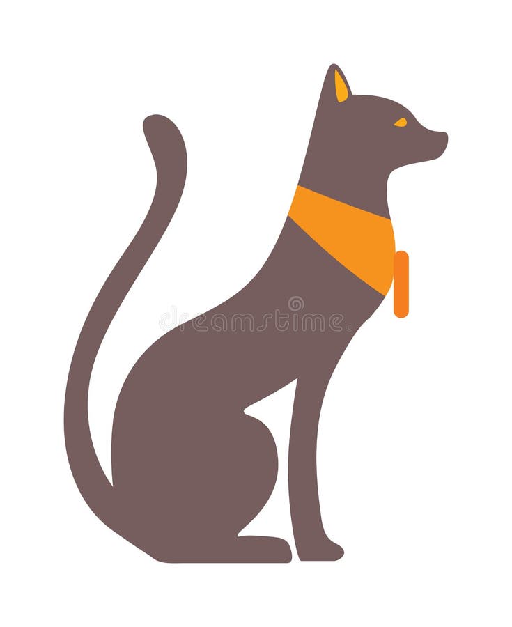 Egypt Cat Vector Illustration Stock Vector - Illustration of goddess ...