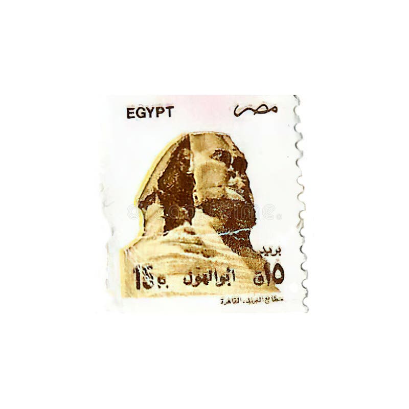 Great Sphinx of Giza on Egyptian Postage Stamp Editorial Photo - Image ...