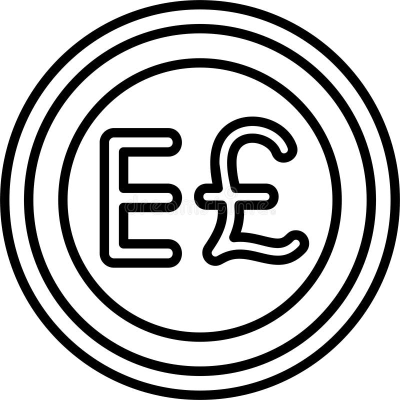 Egypt Currency Symbol Outline Vector Icon Stock Vector - Illustration ...