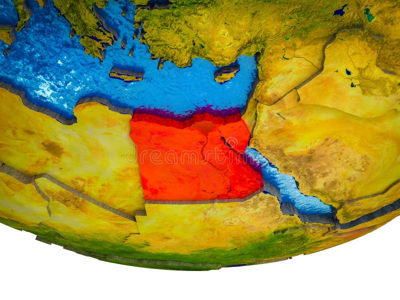 Egypt on 3D Earth stock illustration. Illustration of globe - 128430969