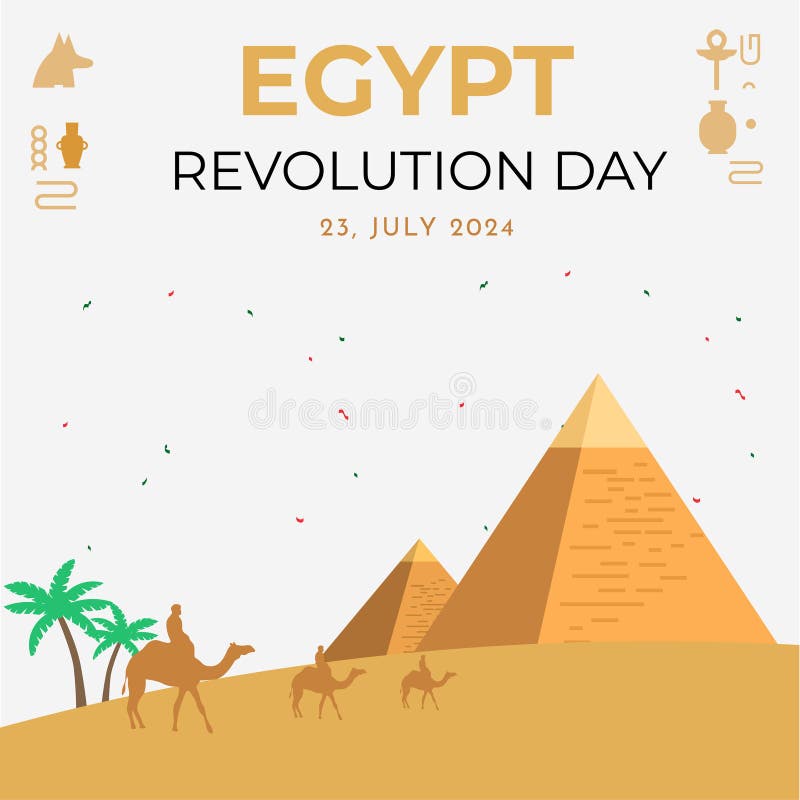 Egypt National Day Social Media Post with Egyptian Flag . Landmark of ...
