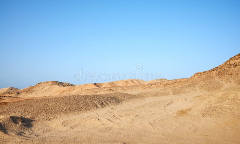 Egypt Desert Landscape with a Blue Sky Stock Image - Image of nature ...