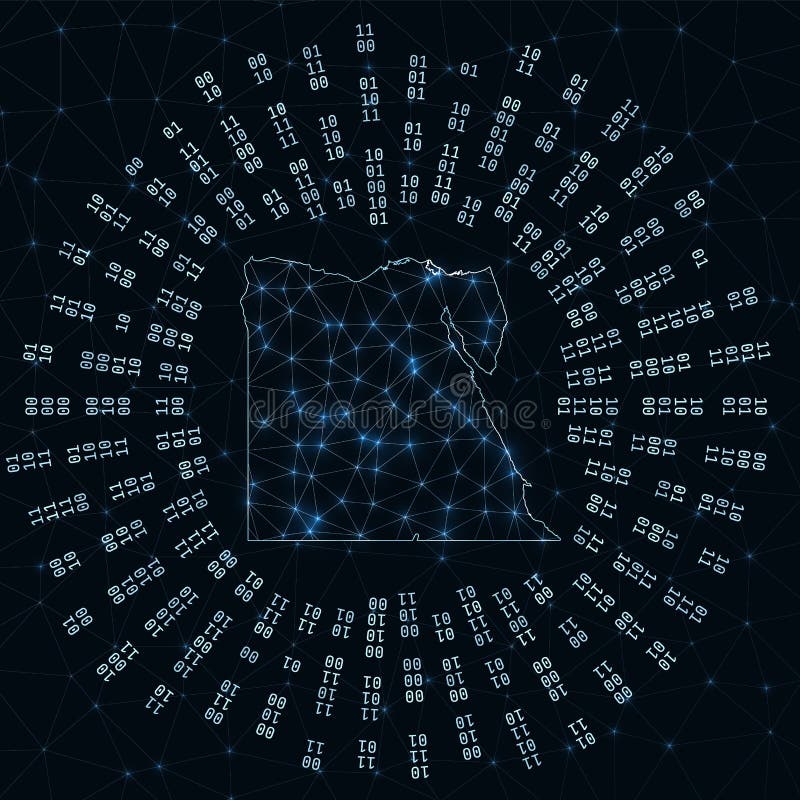 Egypt digital map. stock vector. Illustration of communication - 185544054