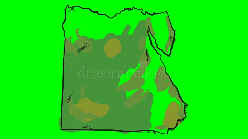 Egypt Drawing Outline Map Green Screen Isolated Stock Footage - Video ...