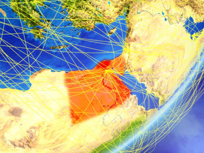 Egypt on Earth with Network Stock Illustration - Illustration of africa ...