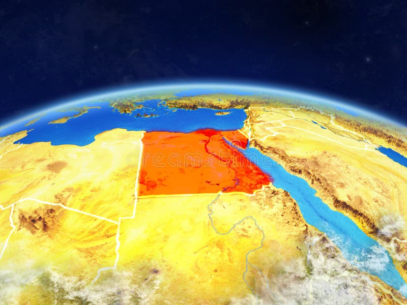 Egypt on Earth from space stock photo. Image of country - 130232190