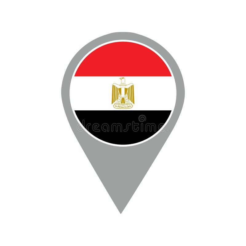 Egypt flag location pin stock illustration. Illustration of application ...
