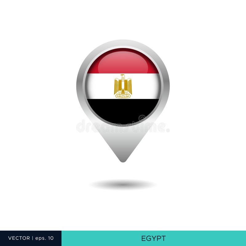 Egypt Flag Map Pin Vector Design Template. Stock Vector - Illustration ...