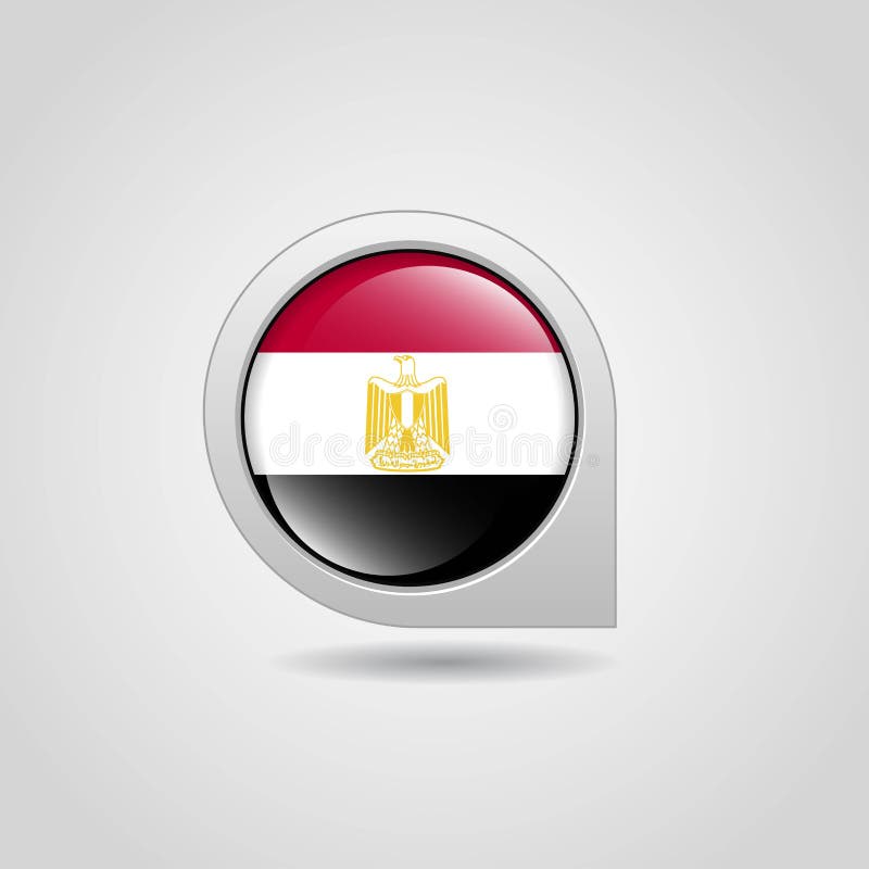 Egypt Flag Map Pin stock vector. Illustration of white - 145316771