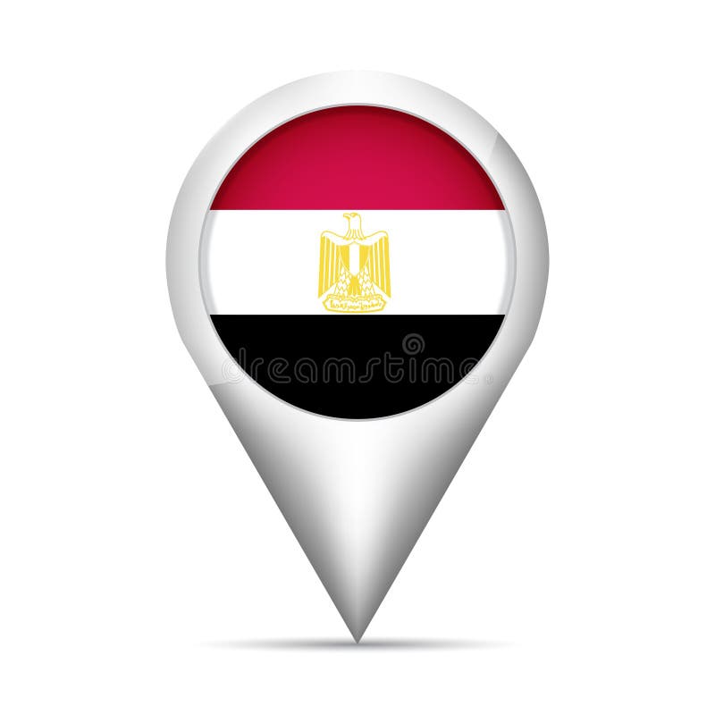 Egypt Flag Map Pointer with Shadow. Vector Illustration Stock Vector ...