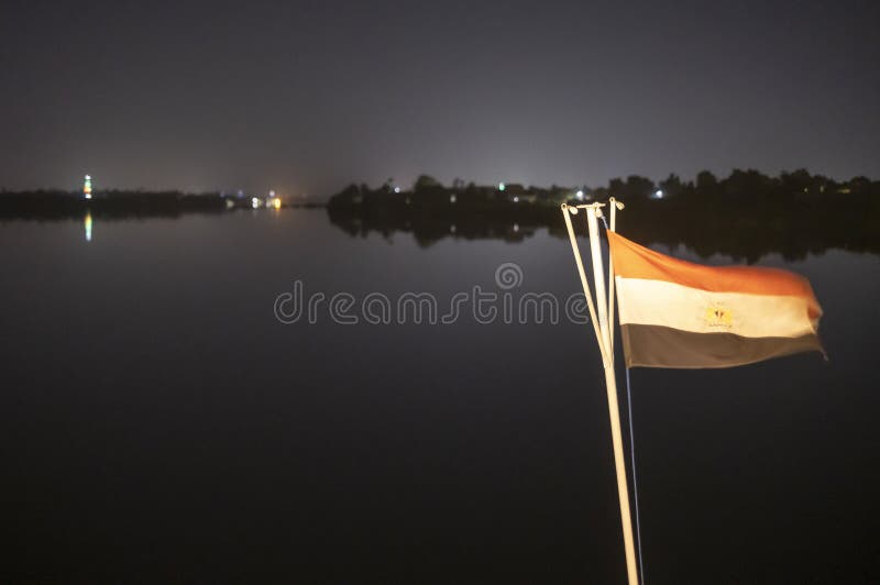 Egypt flag, with the Nile stock image. Image of travel - 311483031