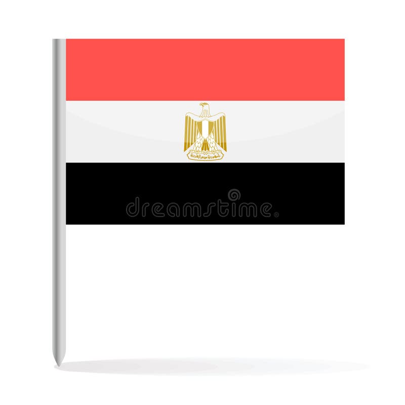 Egypt Flag Pin Vector Icon stock illustration. Illustration of label ...