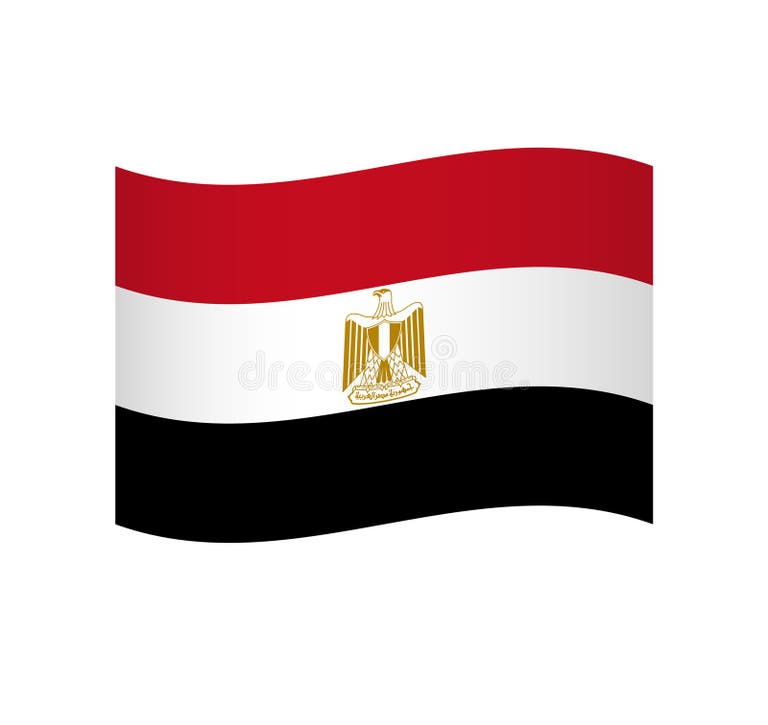 Wavy vector flag of Egypt stock vector. Illustration of graphic - 276278510