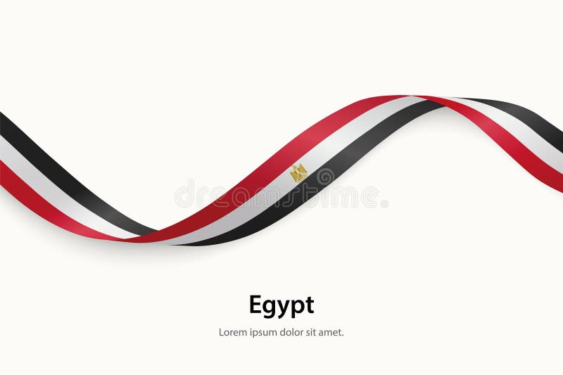 Egypt Flag on Waving Ribbon Stock Vector - Illustration of design ...