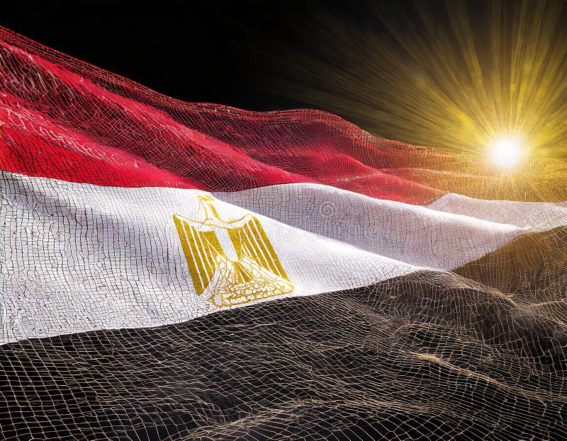 Egypt Flag Waving on the Wind Stock Photo - Image of egypt, waving ...