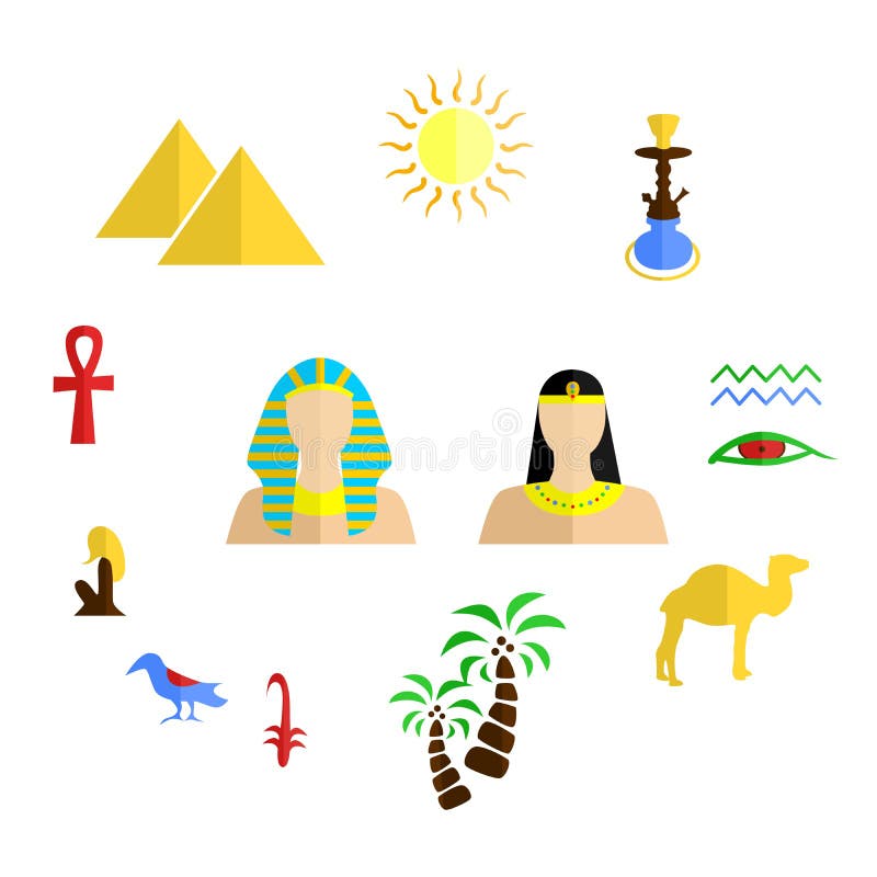 Egypt flat design stock vector. Illustration of pyramids - 86008377