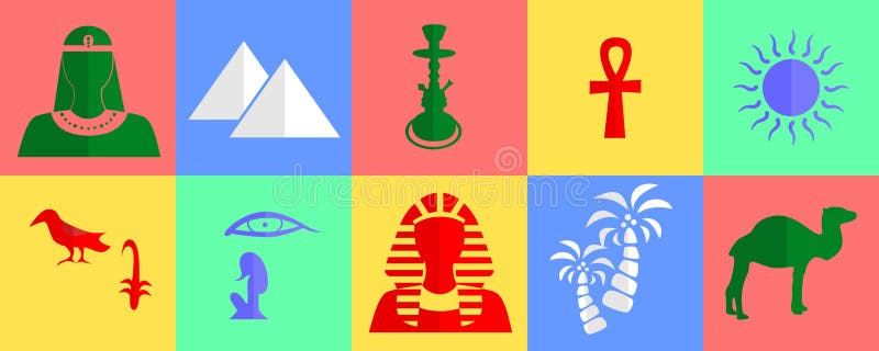 Egypt flat design stock vector. Illustration of palm - 86008447