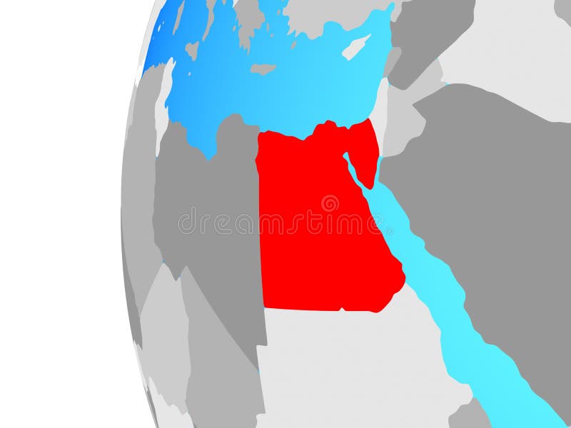 Egypt on globe stock illustration. Illustration of render - 129585103