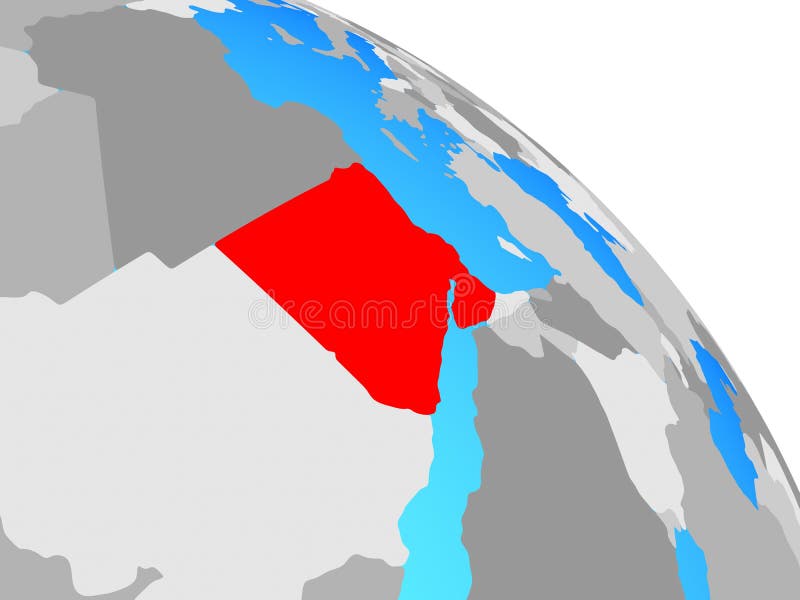 Map of Egypt on globe stock illustration. Illustration of political ...
