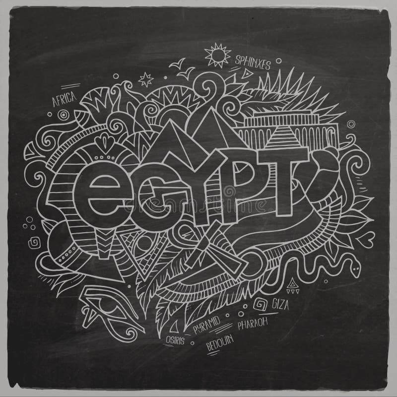 Egypt Hand Lettering and Doodles Elements Stock Vector - Illustration ...