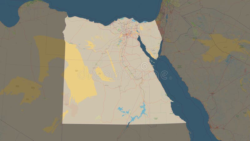 Egypt Highlighted. Topo Standard Stock Illustration - Illustration of ...
