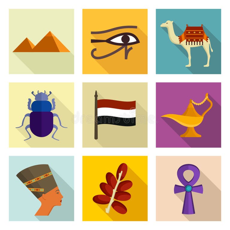 Egypt icon set stock vector. Illustration of collection - 54200209