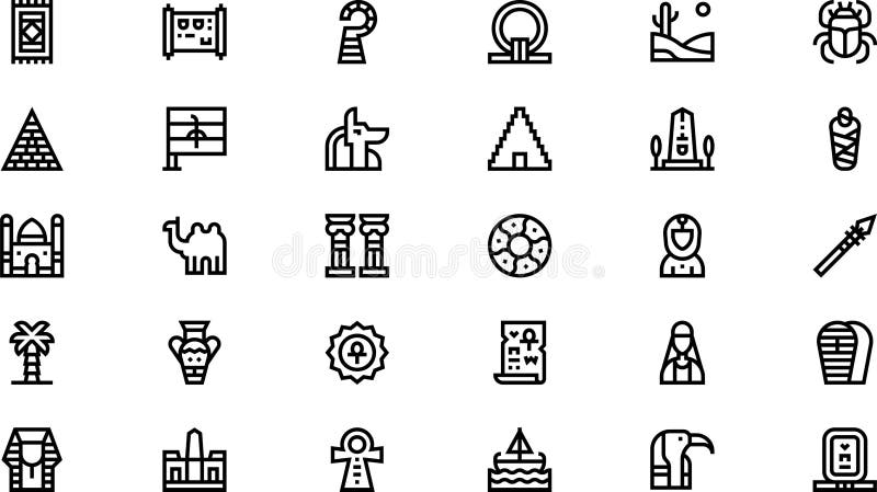 Egypt Icons High-Quality Vector Icons Collection with Editable Stroke ...