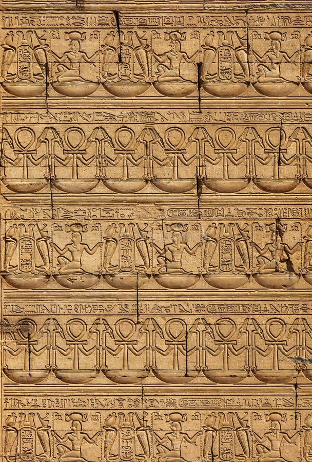 Egypt Images and Hieroglyphics Pattern Stock Photo - Image of history ...