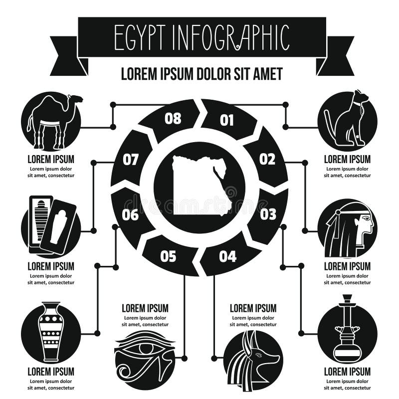 Egypt Infographic Map Vector Illustration. Stock Vector - Illustration ...