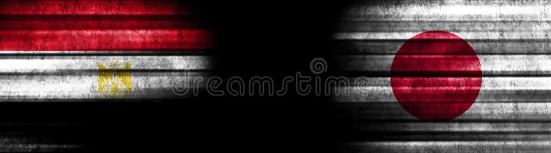Egypt and Japan Flags on Black Stock Photo - Image of concept ...