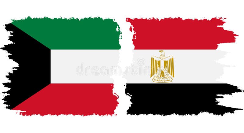 Egypt and Kuwait Grunge Flags Connection Vector Stock Vector ...