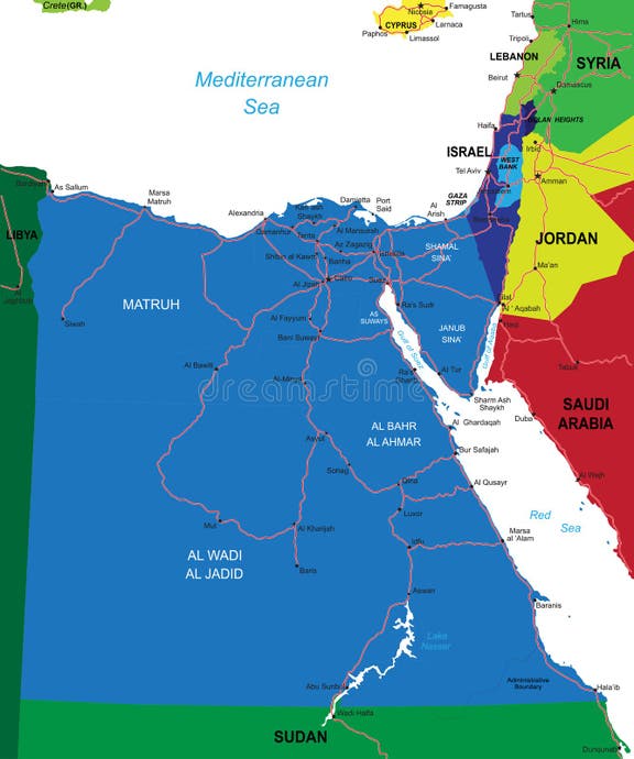 Egypt Israel Map Stock Illustrations – 1,021 Egypt Israel Map Stock ...