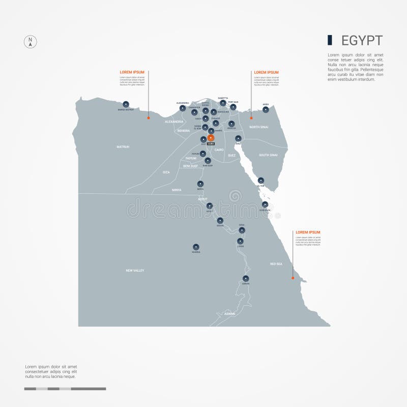Egypt Infographic Map Vector Illustration. Stock Vector - Illustration ...