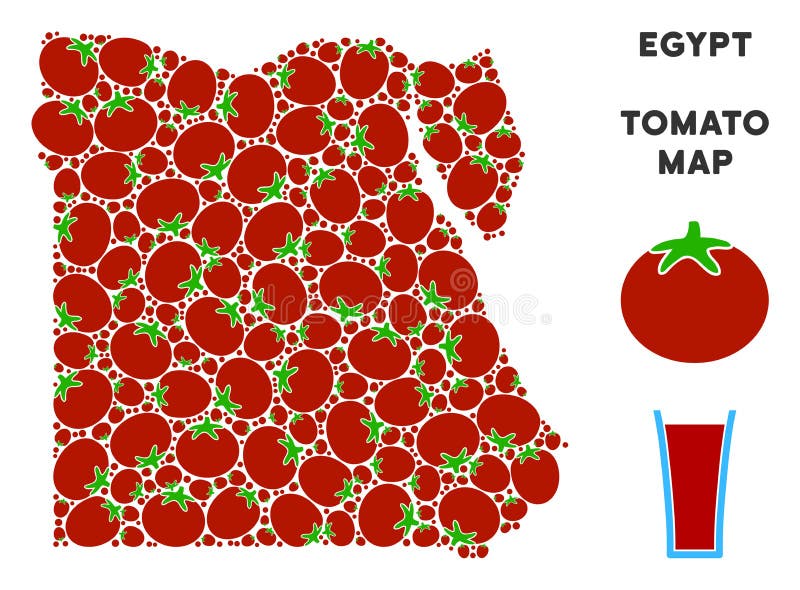 Egypt Map Composition of Tomato Stock Vector - Illustration of flat ...