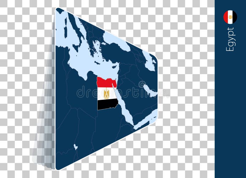 Egypt Map and Flag on Transparent Background Stock Vector ...