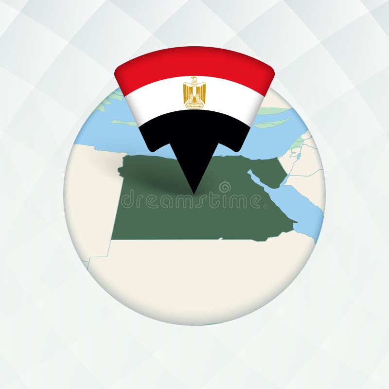 Egypt Map Highlighted with Flag Marker Stock Illustration ...
