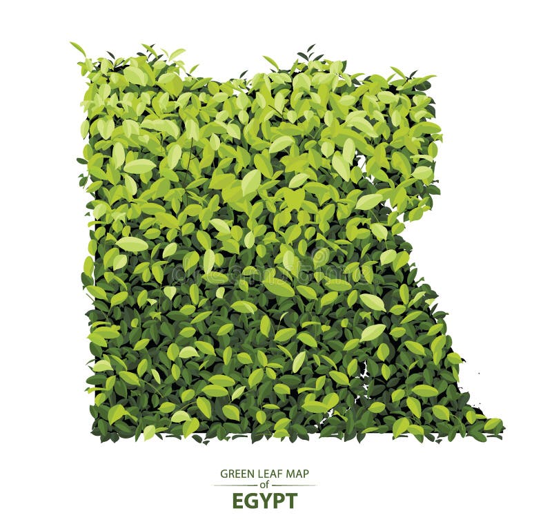 Green Leaf Map of Egypt Vector Illustration of a Forest is Concept ...