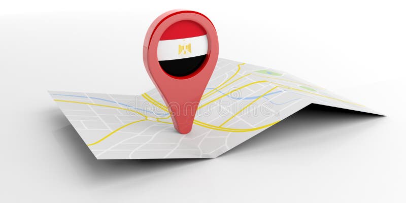 Egypt Map Pointer on White Background. 3d Illustration Stock ...