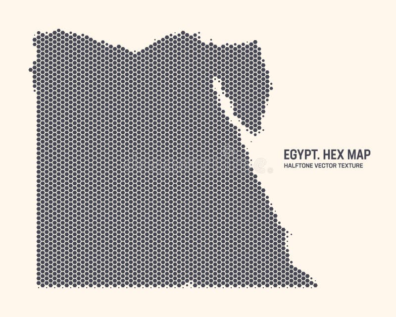 Egypt Map Vector Hexagonal Half Tone Pattern Isolated on Light ...